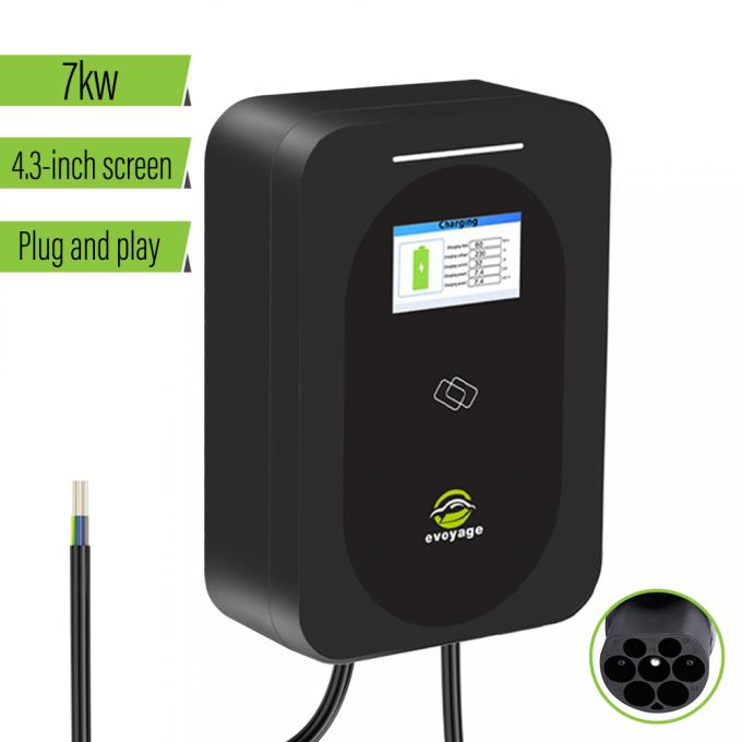 Wallbox GB/T EV Charger 32A 7kW Single Phase EV Charging Station With 5M EV Cable