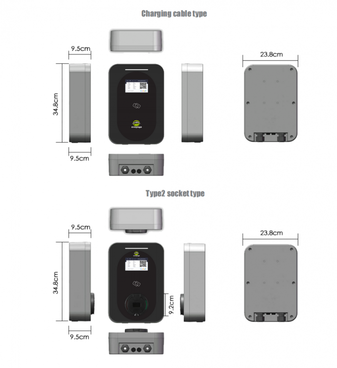 Wallbox GB/T EV Charger 32A 7kW Single Phase EV Charging Station With 5M EV Cable