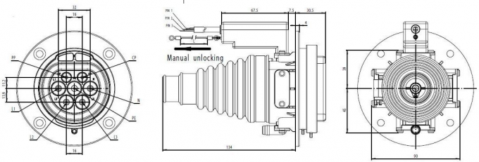 Type 2 AC Female Socket For Station Side/ Male Socket For EV Side ...
