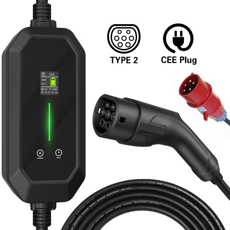 11KW 22KW EVSE Charging Station 3 Phase Type 2 Portable EV Charger With ...