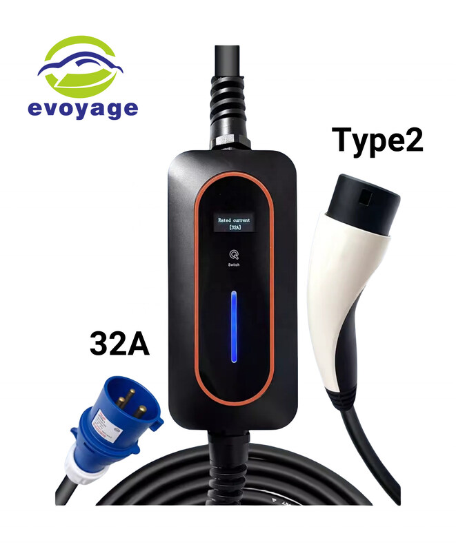7KW Type 2 EV Charger 32A Portable Mobile EV Charger IEC62196-2