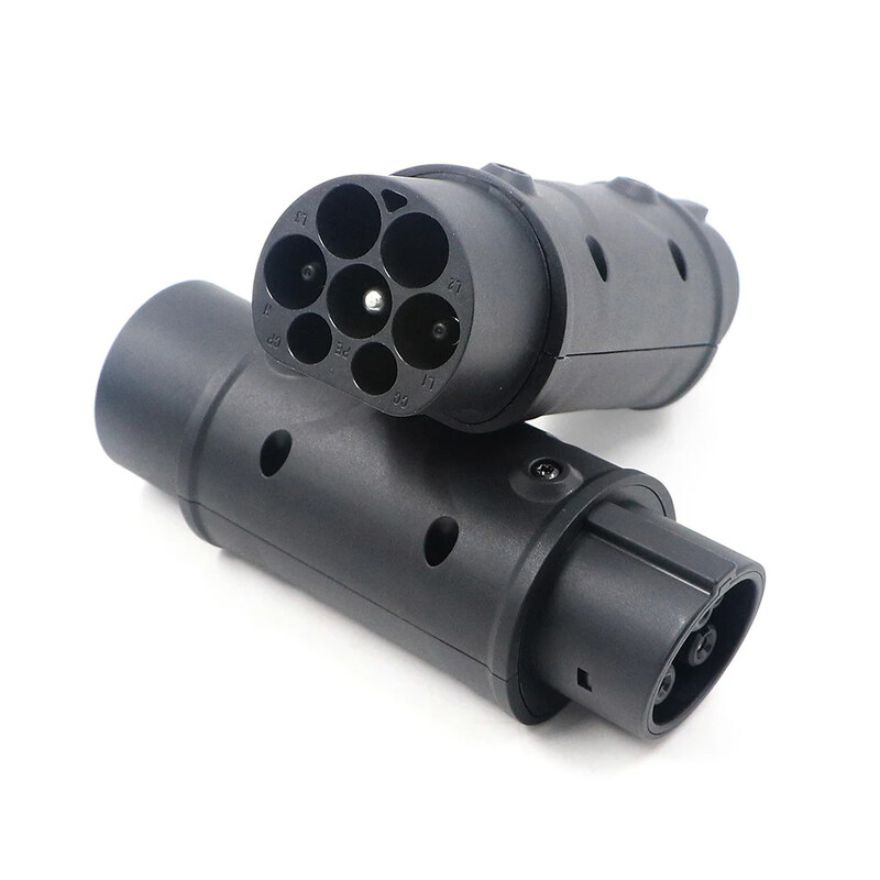 32A Type 2 To Type 1 EVSE Adapter 7kW IEC 62196-2 To SAE J1772 EV Converter