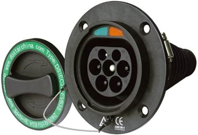 Type 2 Male EV Socket EV Inlet Electric Car Side Socket 11kW 22kW ...