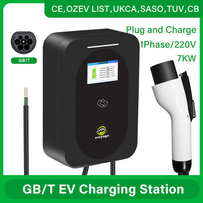 Wallbox GB/T EV Charger 32A 7kW Single Phase EV Charging Station With ...
