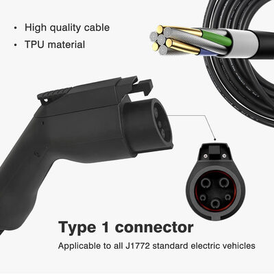 SAE J1772 Replacement Cable Open End 40A For AC EV Charging Station ...